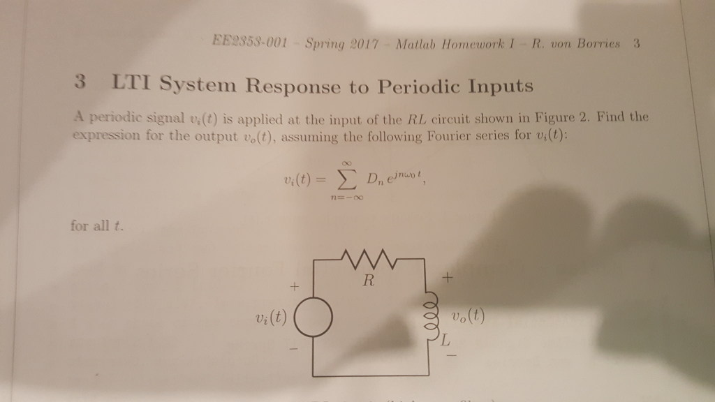 Solved A periodic signal v_i(t) is applied at the input of | Chegg.com