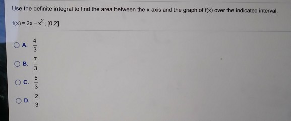 Solved Use the definite integral to find the area between | Chegg.com