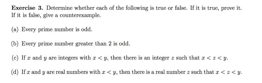 Solved Exercise 3. Determine whether each of the following | Chegg.com Solved Exercise 3. Determine whether each of the following | Chegg.com