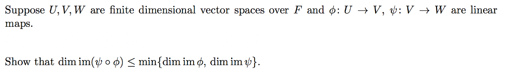 Solved Suppose U, V, W are finite dimensional vector spaces | Chegg.com