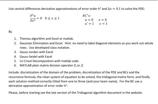 Use central differences derivative approximations of | Chegg.com