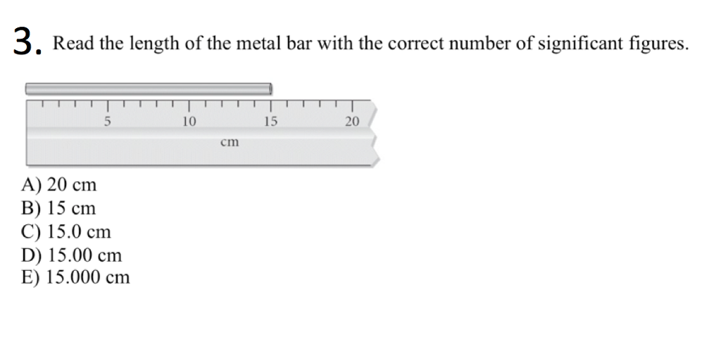 Solved 3. Read the length of the metal bar with the correct | Chegg.com