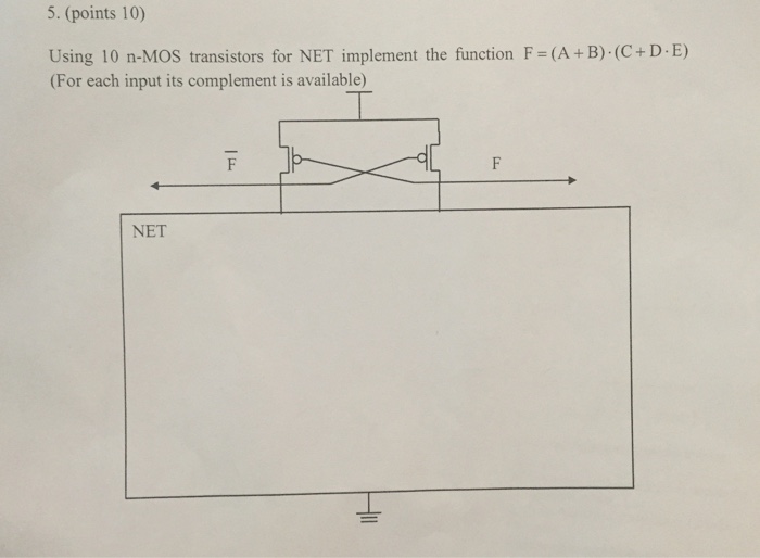 Solved Using 10 n-MOS transistors for NET implement the | Chegg.com