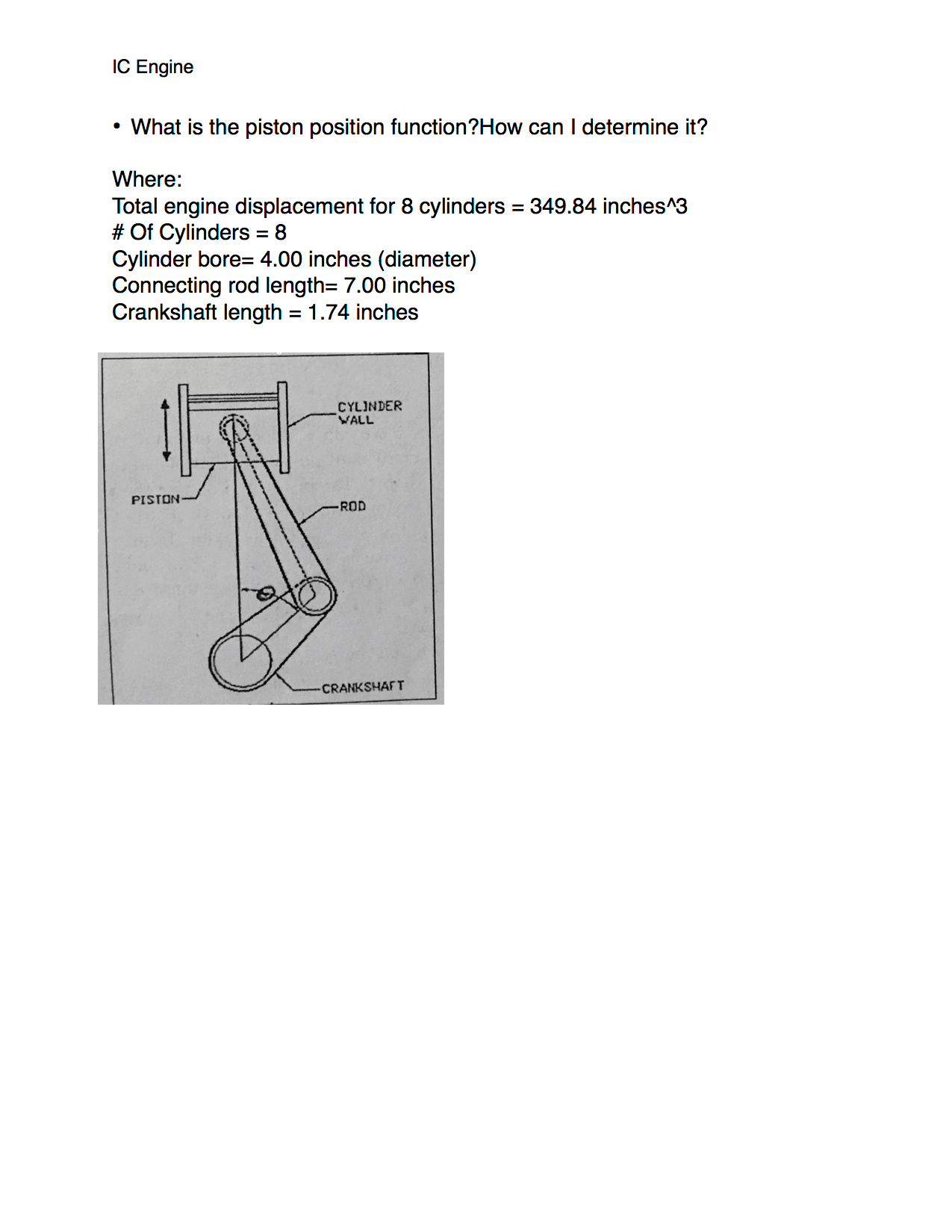 IC Engine What is the piston position function?How | Chegg.com