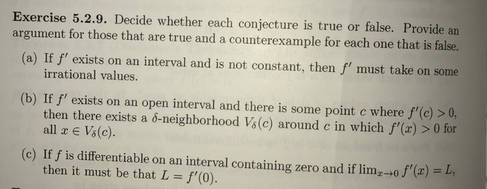 Solved Exercise 5.2.9. Decide whether each conjecture is | Chegg.com