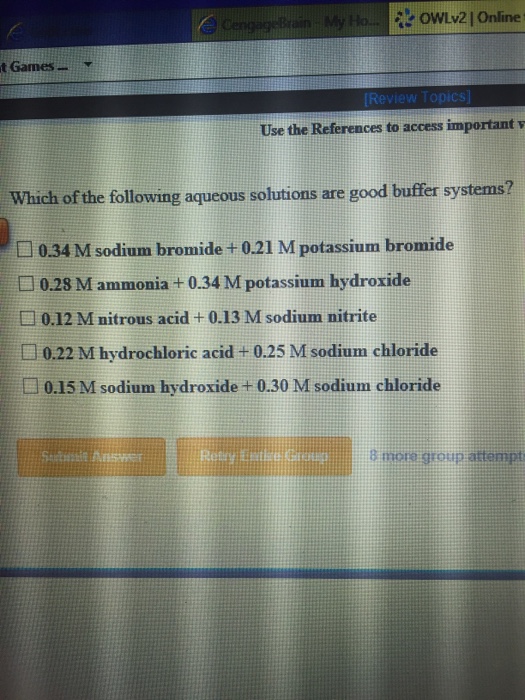 Solved Which of the following aqueous solutions are good | Chegg.com