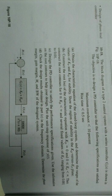 Solved Design of phase-lead 10-18. The block diagram of a | Chegg.com