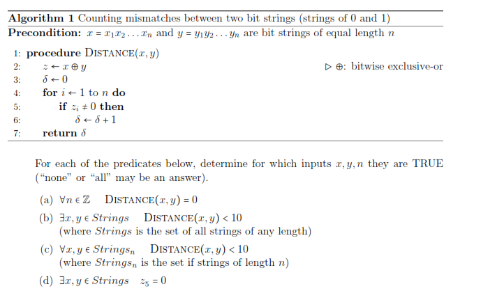 Xx1x2xn And Y Y1 Y2 Are Bit Strings Of Equal