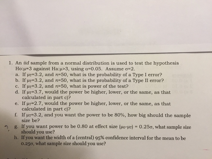 Solved An iid sample from a normal distribution is used to | Chegg.com