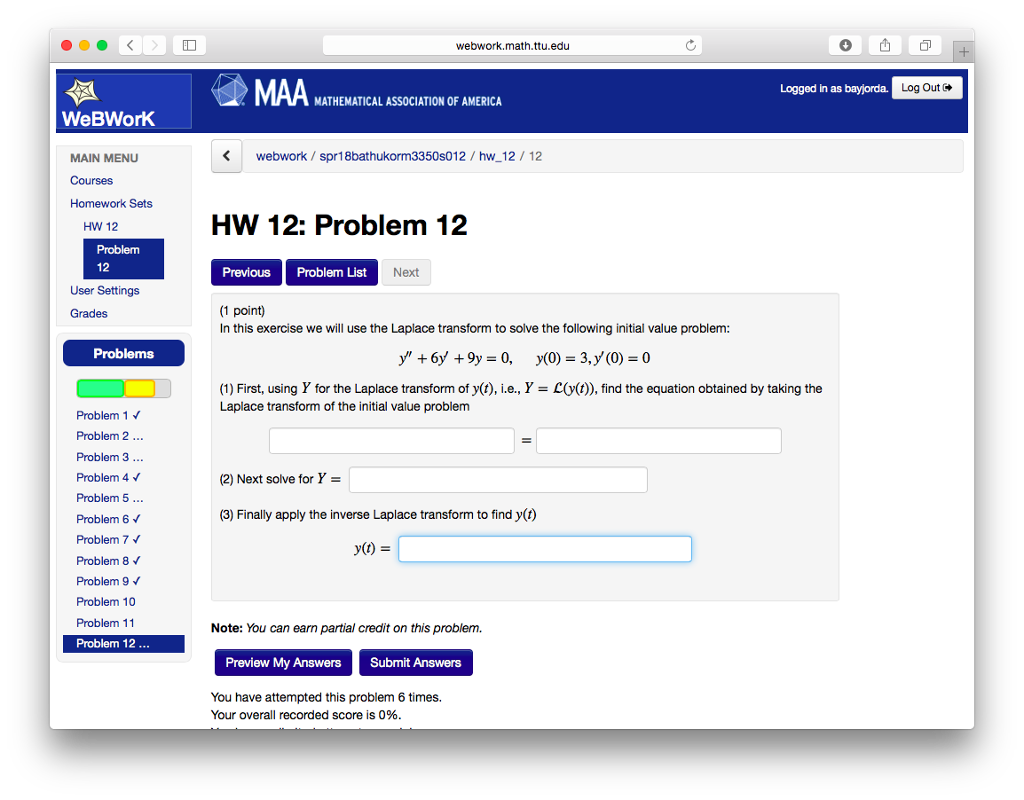 Solved webwork.math.ttu.edu webwork/ | Chegg.com