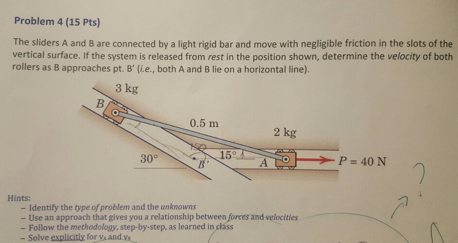 Solved Problem 4 (15 Pts) The sliders A and B are connected | Chegg.com