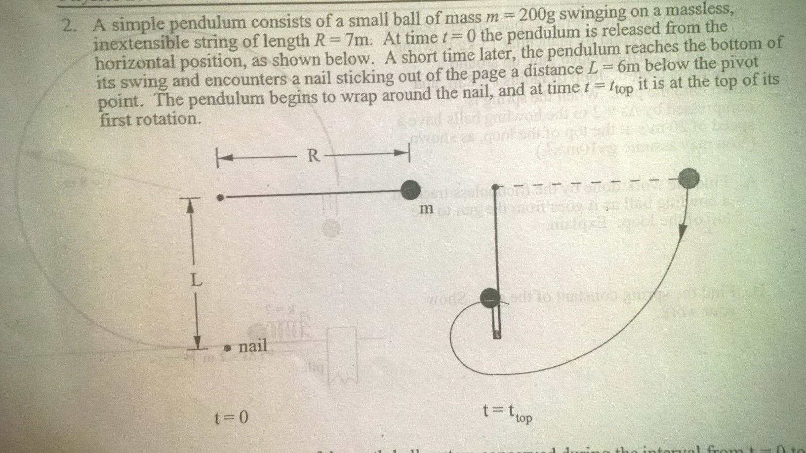 Solved Energy problem with a pendulum | Chegg.com
