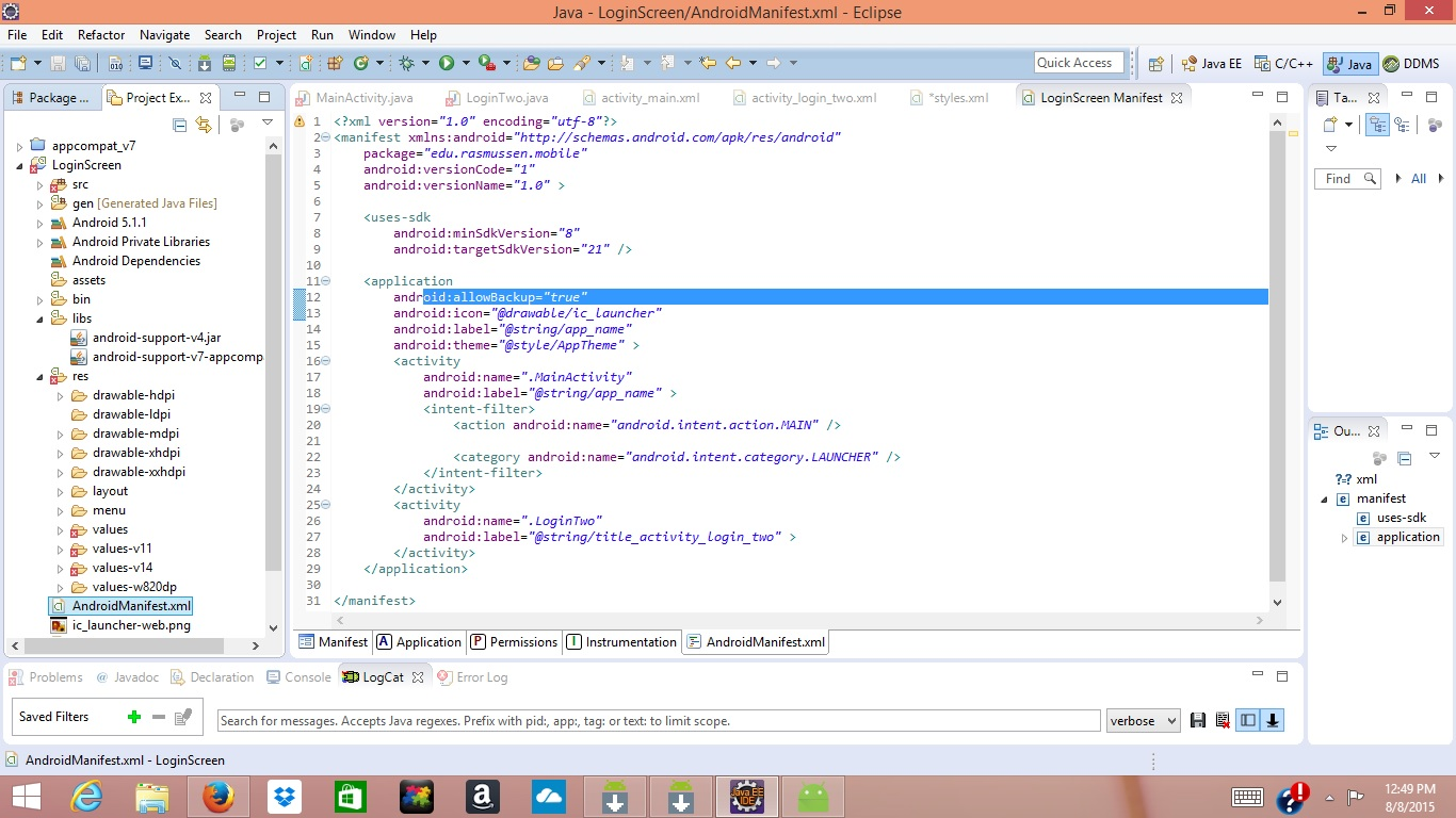 Solved I need help creating a login screen on a simple hello | Chegg.com