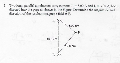 Solved Two long, parallel conductors carry currents It = | Chegg.com