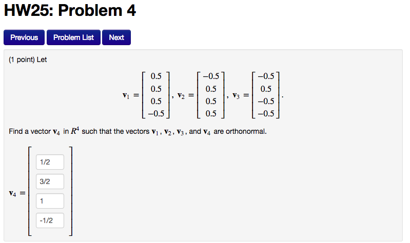 Solved HW25: Problem 4 Previous Problem List Next (1 point) | Chegg.com