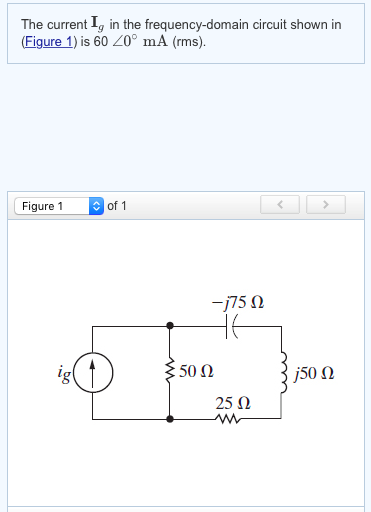 Solved: The Current Ig In The Frequency-domain Circuit Sho... | Chegg.com