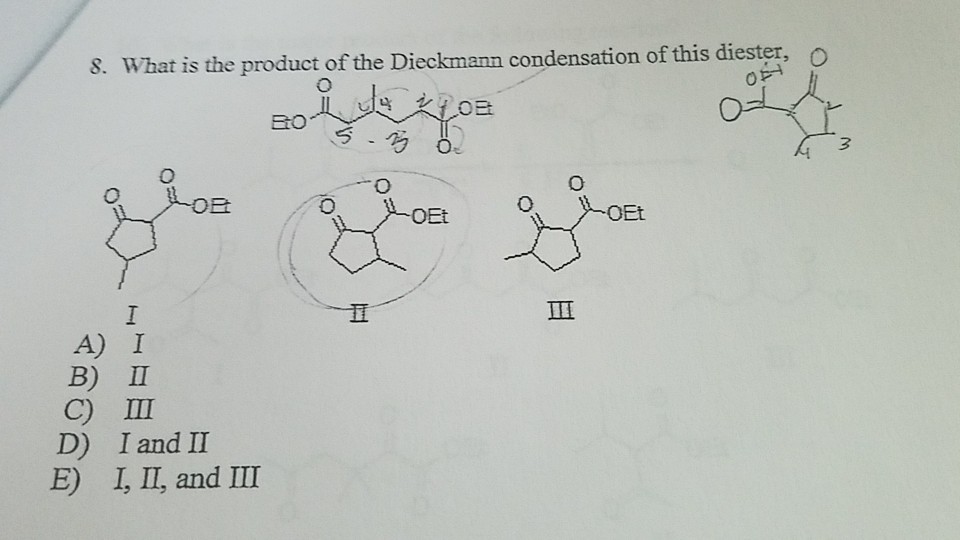 Solved 8. What is the product of the Dieckmann condensation | Chegg.com