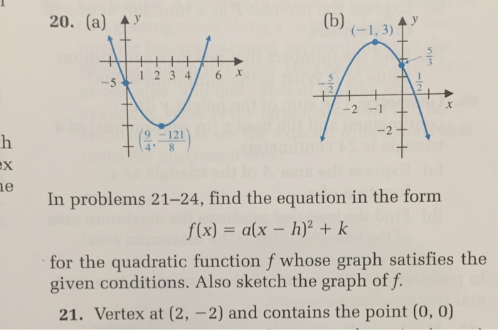 Solved In problems 21-24, find the equation in the form | Chegg.com Solved In problems 21-24, find the equation in the form | Chegg.com