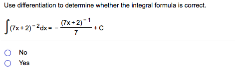 Solved Use differentiation to determine whether the integral | Chegg.com