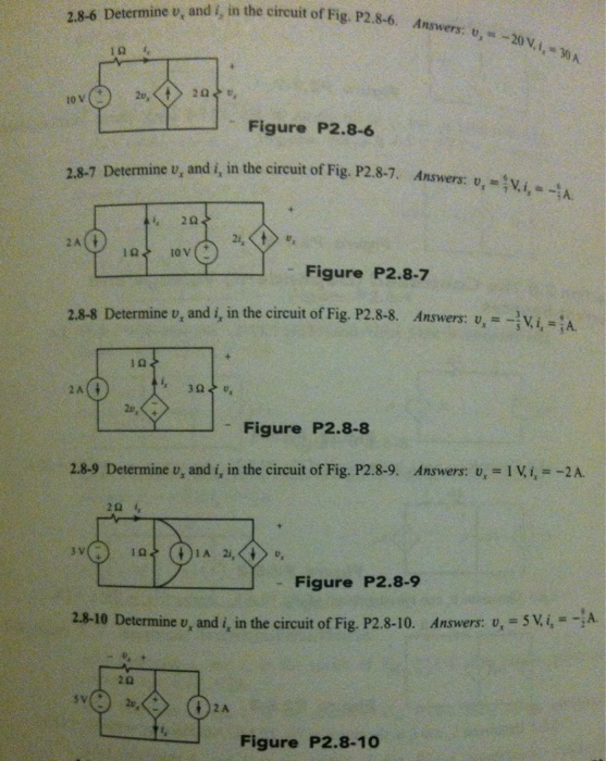 Solved Determine Vx and ix in the circuit of Fig.P2.8-2 -10. | Chegg.com