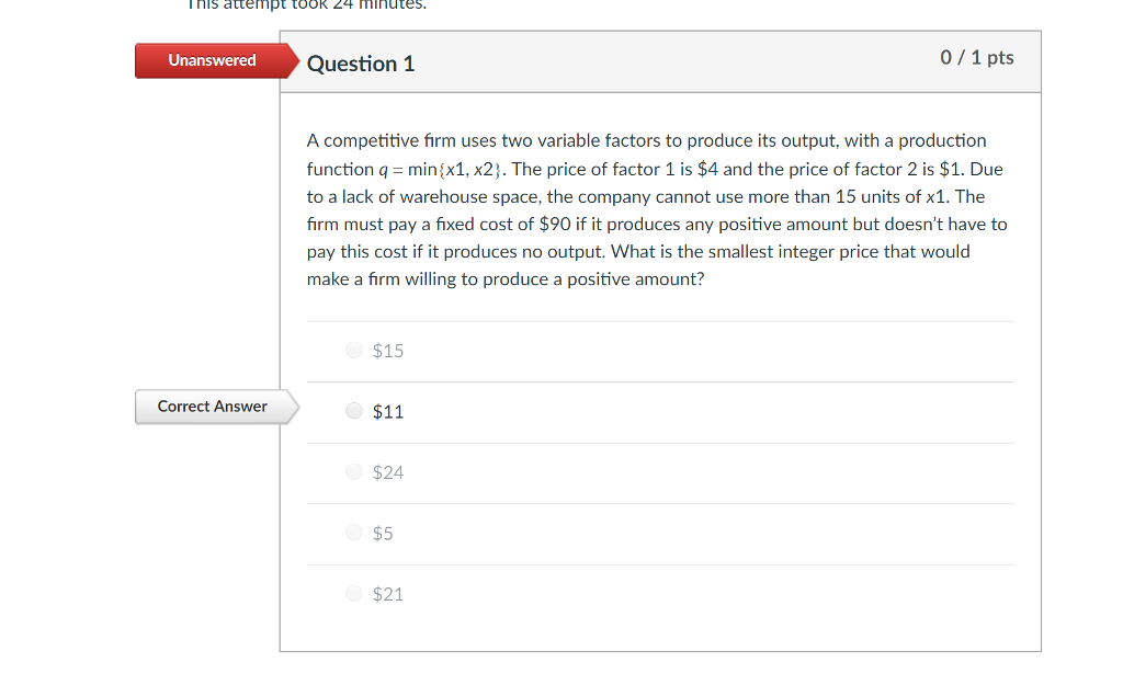Solved A competitive firm uses two variable factors to | Chegg.com