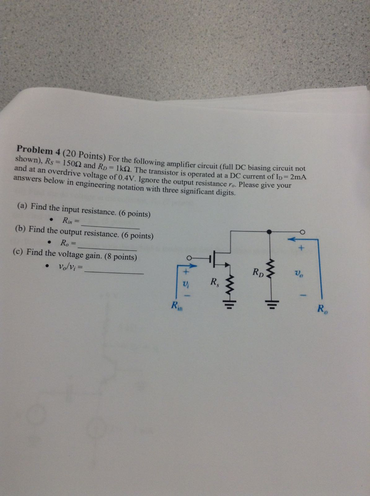 Solved For the following amplifier circuit (full DC biasing | Chegg.com