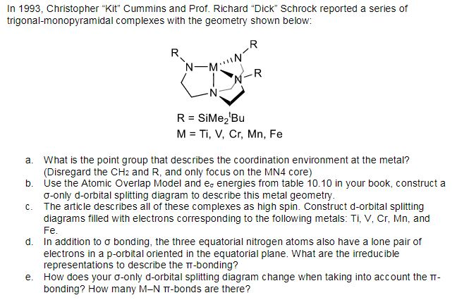 trigonal-monopyramidal complexes with the geometry | Chegg.com