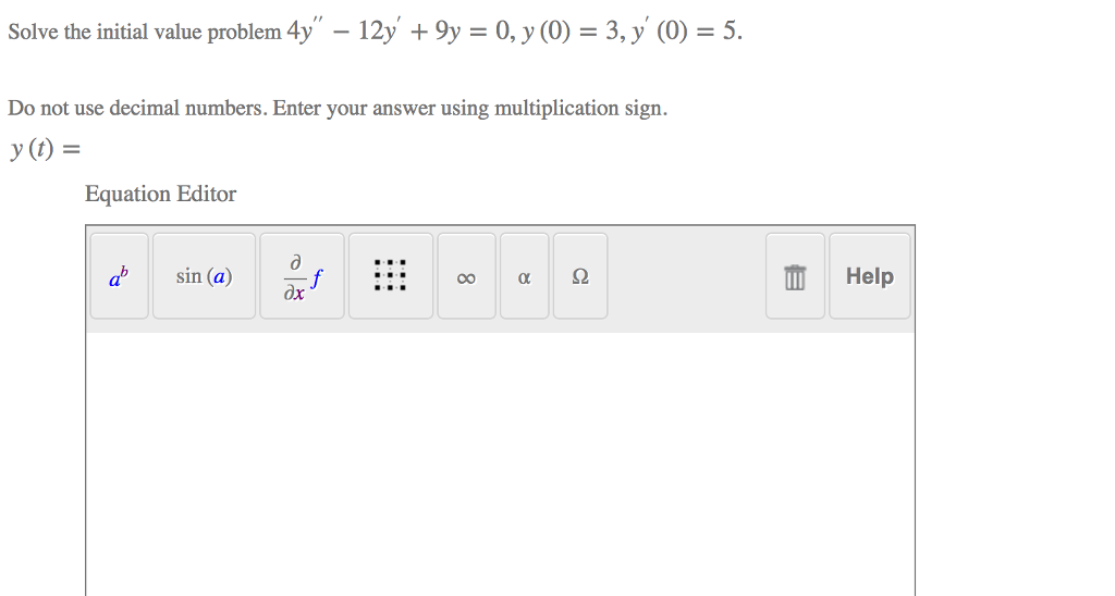 Solved Solve the initial value problem 4y-12y+ 9y = 0, y (0) | Chegg.com
