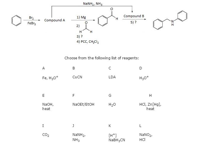 Solved Choose from the following list of reagents: Fe, | Chegg.com
