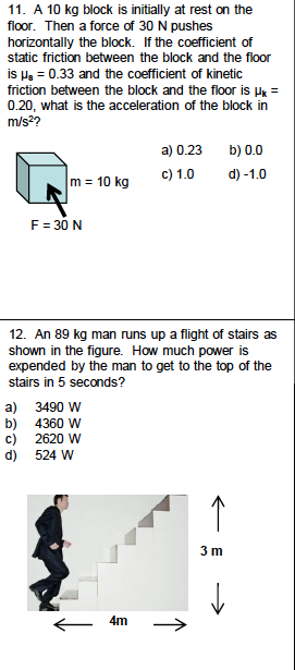 Solved A 10 kg block is initially at rest on the floor. Then | Chegg.com