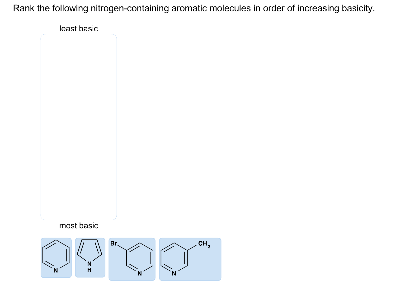 Solved Rank the following nitrogen-containing aromatic | Chegg.com Solved Rank the following nitrogen-containing aromatic | Chegg.com