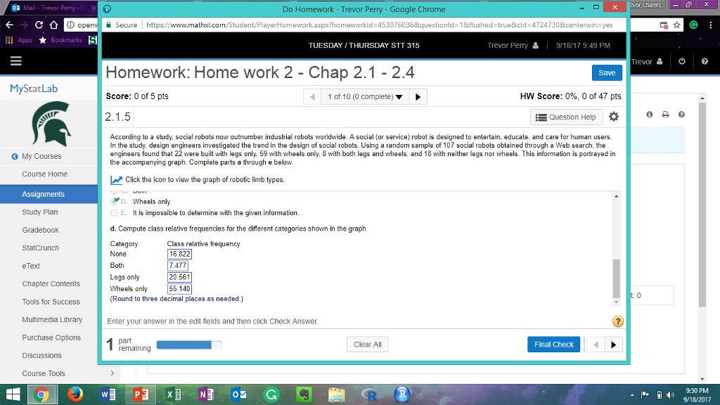 Statistics and probability Archive | September 18 2017 | Chegg.com