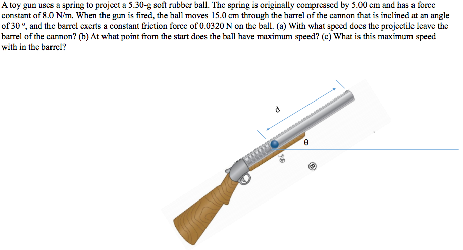 Solved A toy gun uses a spring to project a 5.30-g soft | Chegg.com