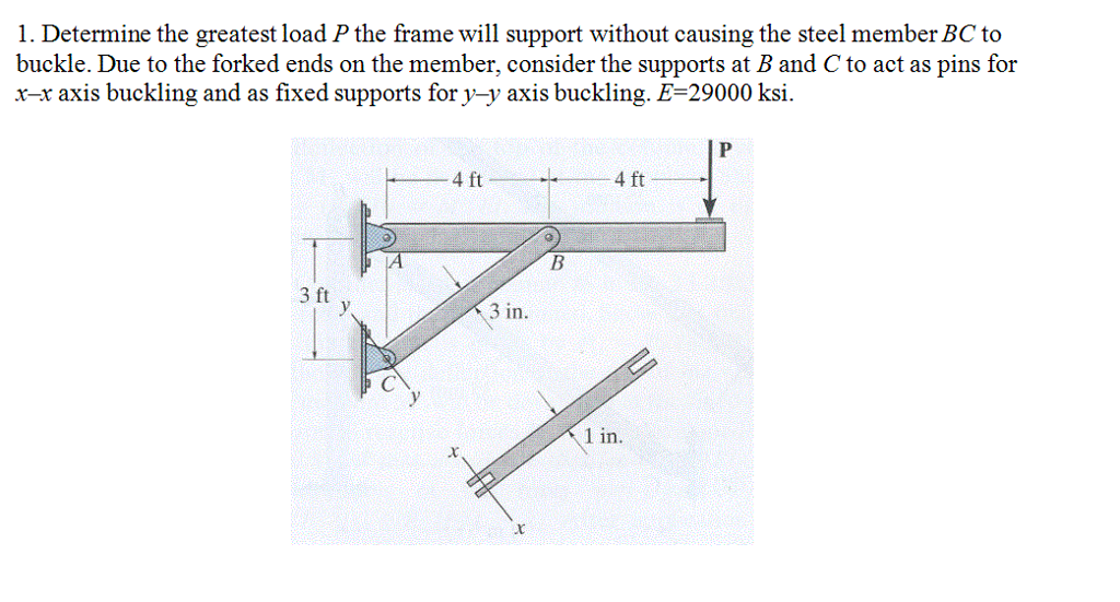 Solved 1. Determine the greatest load P the frame will | Chegg.com