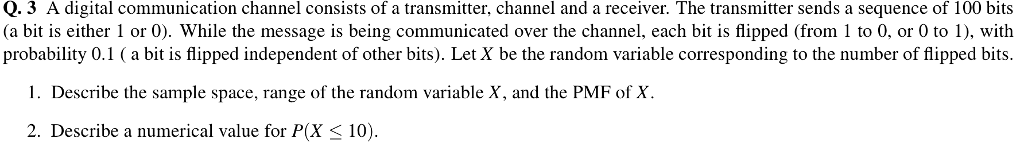 Solved A digital communication channel consists of a | Chegg.com