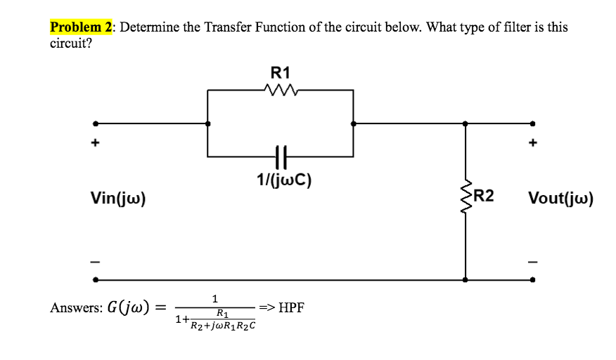 Solved Determine the Transfer Function of the circuit below. | Chegg.com