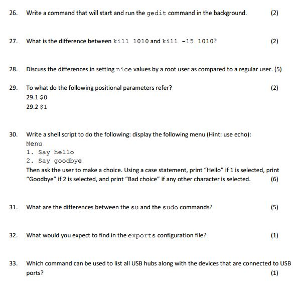 Solved Write a command that will start and run the gedit | Chegg.com