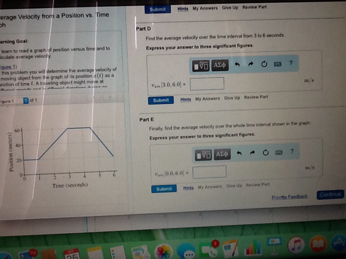 Solved Find the average velocity over the time interval from | Chegg.com