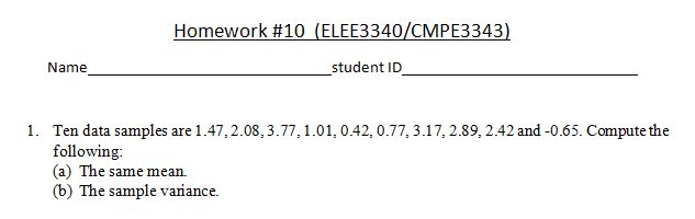 Solved Homework #10 (ELEE3 340/CMPE3343) Name student ID 1. | Chegg.com