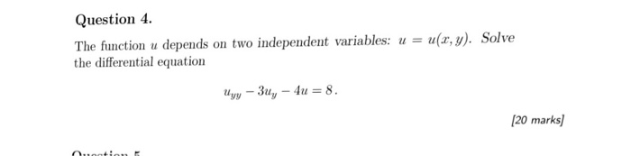 Solved The function u depends on two independent variables: | Chegg.com