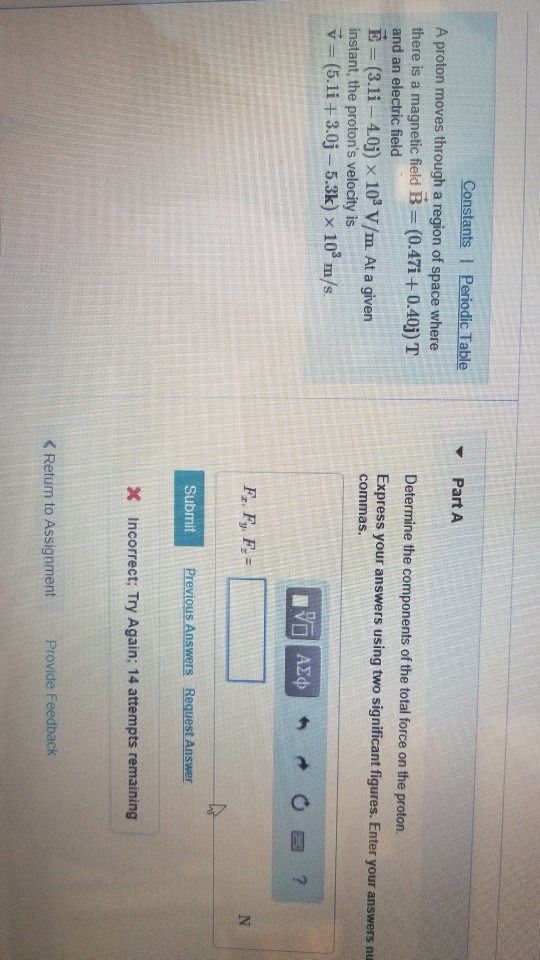 Solved Constants I Periodic Table Part A A proton moves | Chegg.com