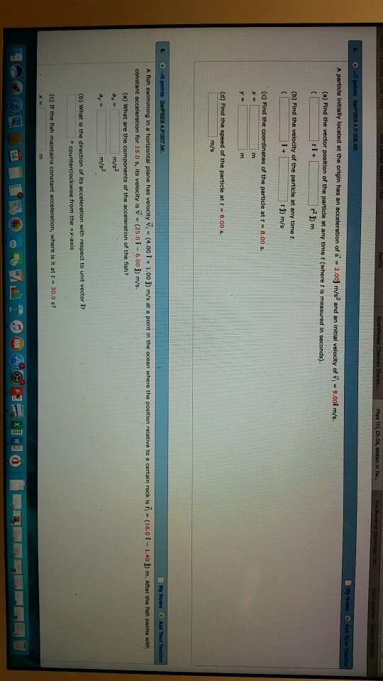 Solved | A particle initially located at the origin has an | Chegg.com