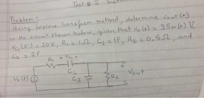 Solved Using Laplace Transform method, determine v out(t) in | Chegg.com Solved Using Laplace Transform method, determine v out(t) in | Chegg.com