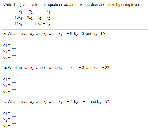 Solved Write the given system of equations as a matrix | Chegg.com
