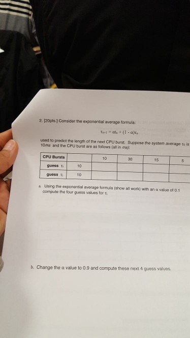Solved 2. 120pts] Consider the exponential average formula: | Chegg.com