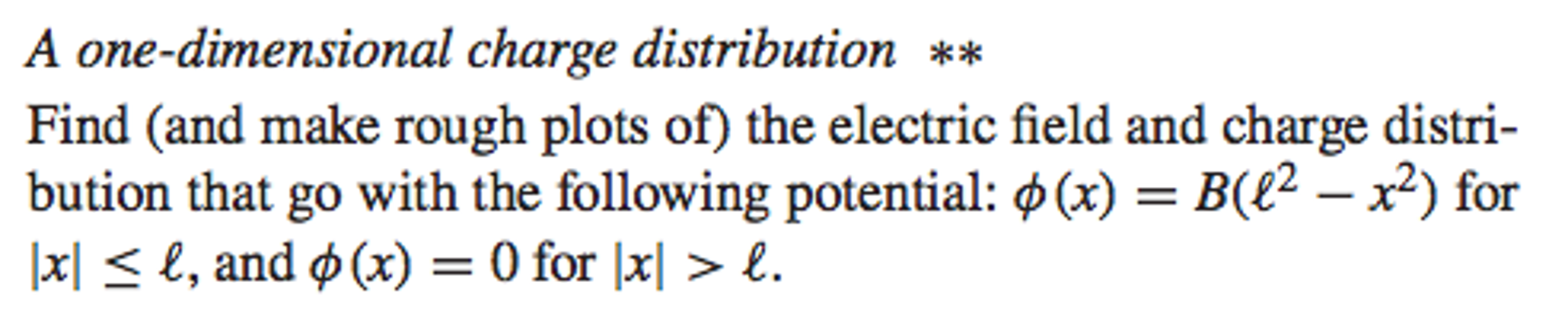 Solved A one-dimensional charge distribution Find (and make | Chegg.com