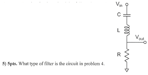 Solved What type of filter is the circuit in problem 4. | Chegg.com
