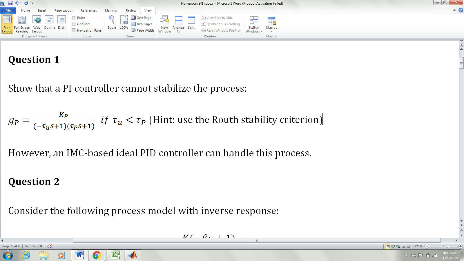 Show that a PI controller cannot stabilize the | Chegg.com