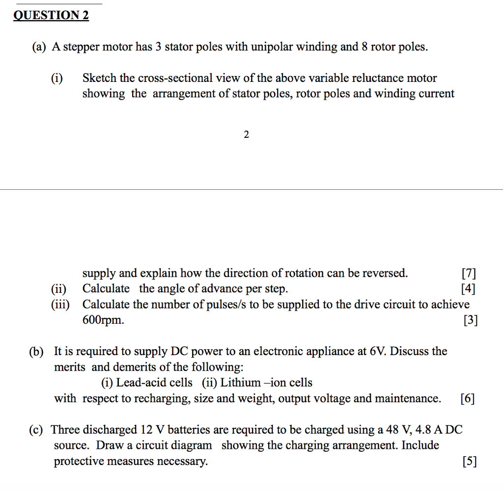 Solved A stepper motor has 3 stator poles with unipolar | Chegg.com