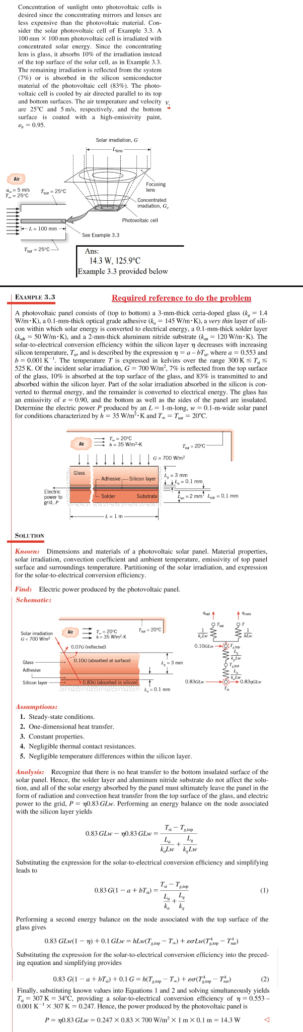 Concentration of sunlight onto photovoltaic cells is | Chegg.com